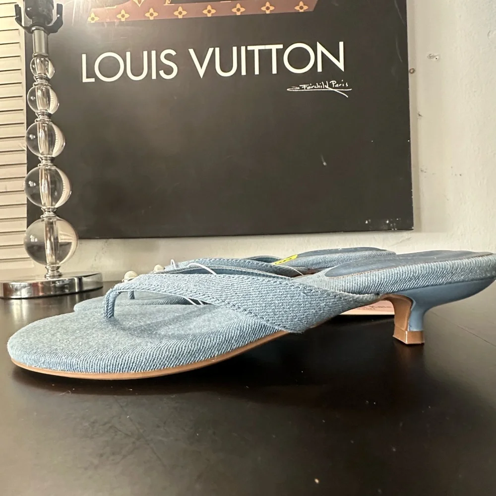 Olivia & Kate | Shoes | Olivia Kate Denim Kitten Heels | Poshmark